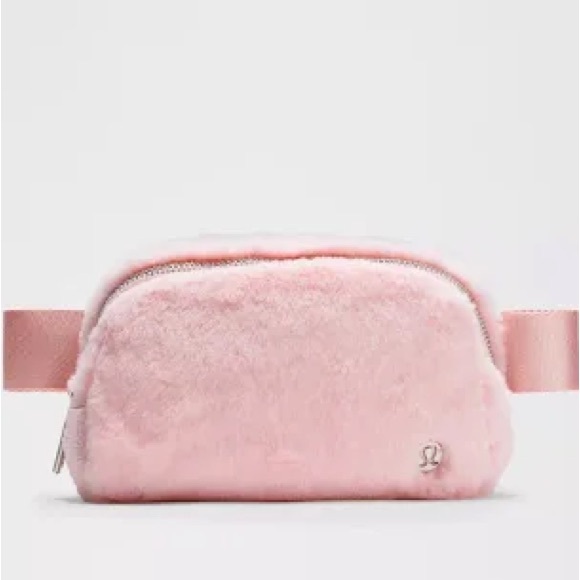lululemon athletica | Bags | Lululemon Pink Fuzzy Bag With Strap | Poshmark